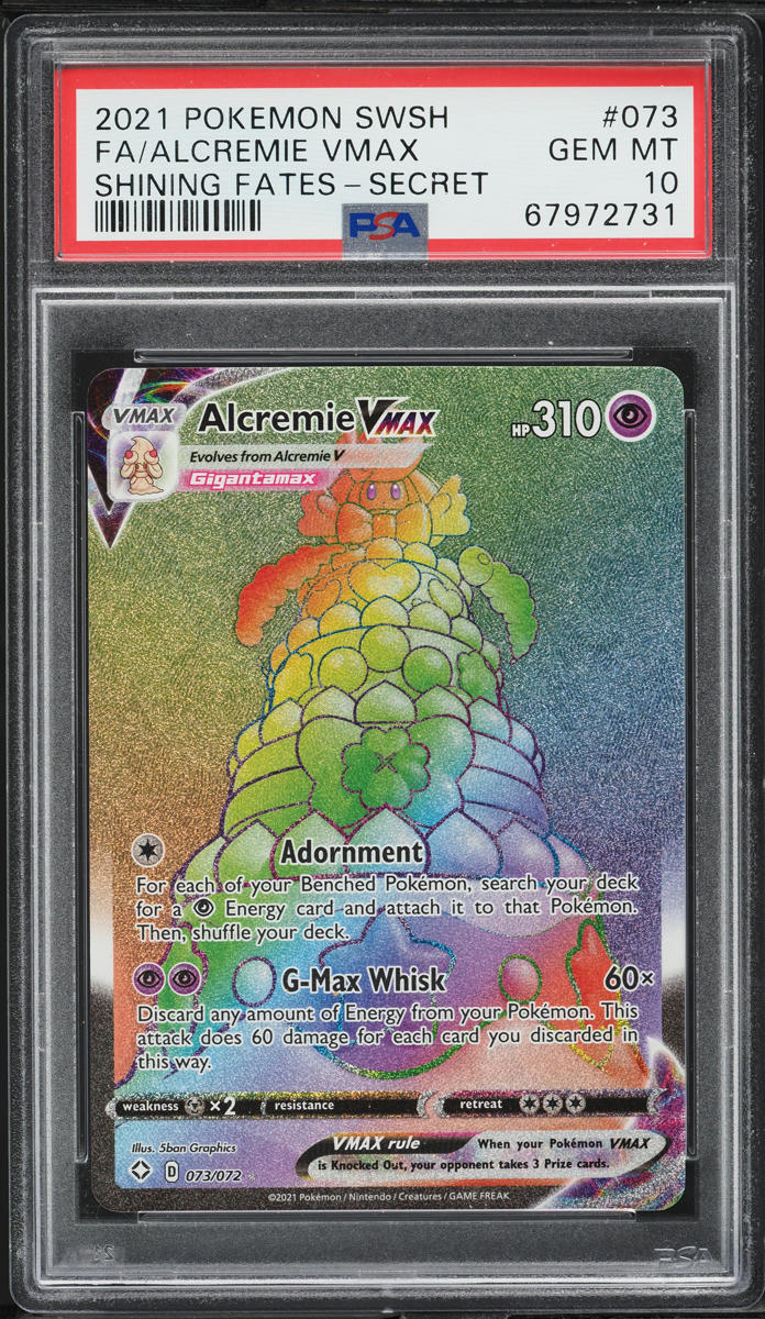 2021 Pokemon SWSH Shining Fates Hyper Rare Alcremie VMAX #73 PSA 10 GEM ...