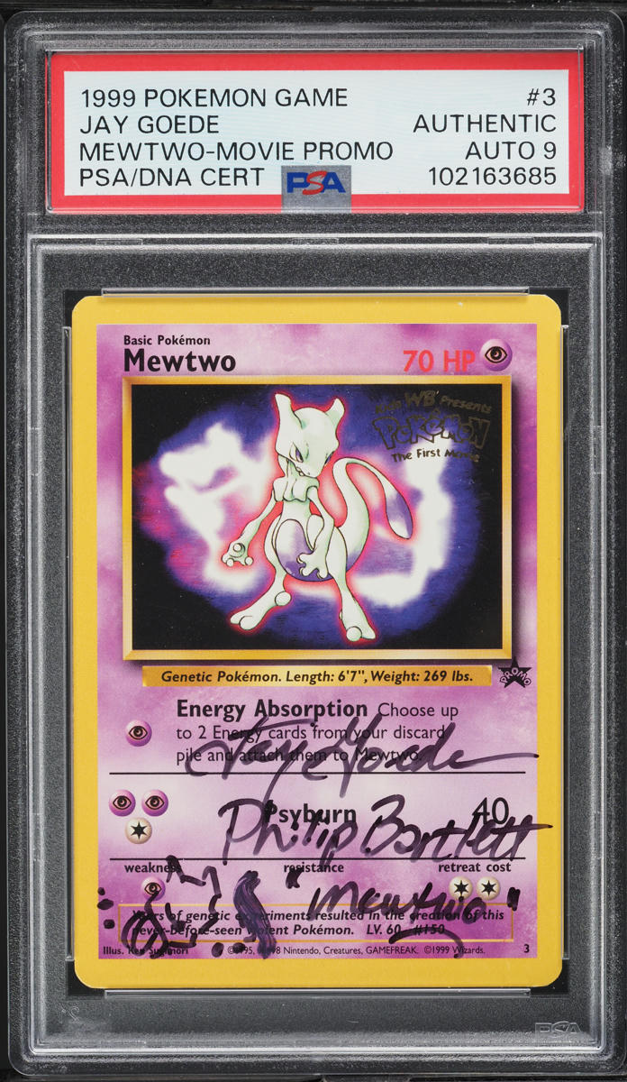 1999 Pokemon Base Set Movie Mewtwo Jay Goede AUTO DNA 9 #3 PSA AUTH on ...