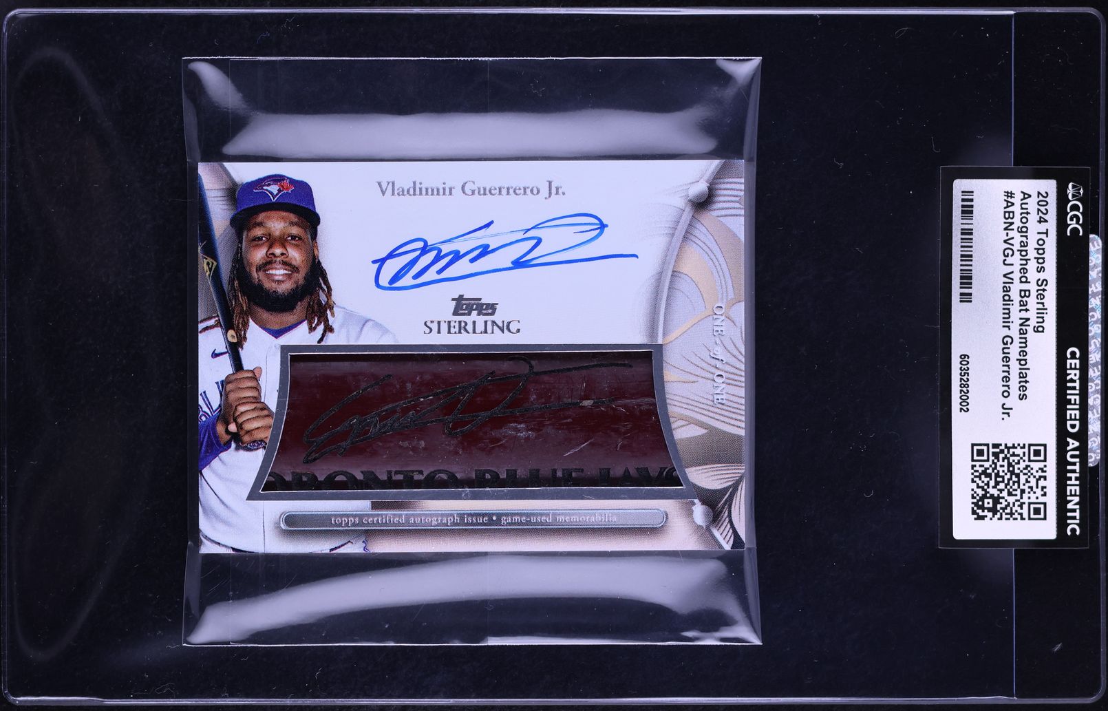 2024 Topps Sterling Bat Nameplates Vladimir Guerrero Jr. PATCH AUTO 1/1 ...