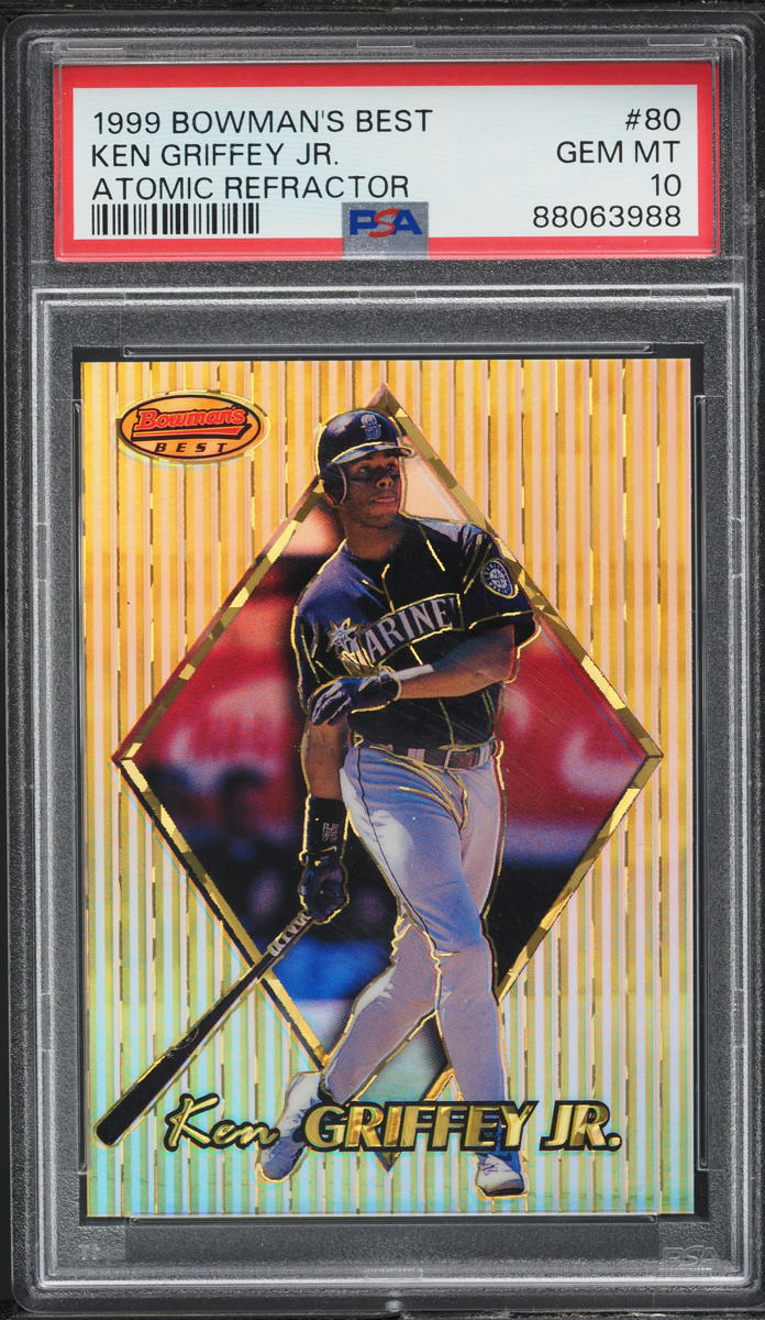 1999 Bowman's Best Atomic Refractor Ken Griffey Jr. /100 #80 PSA 10 GEM ...