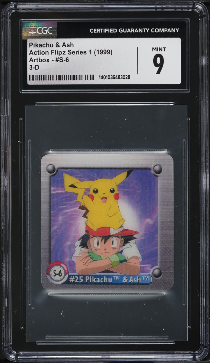 1999 Pokemon Action Flipz Series 1 Artbox 3-D Pikachu & Ash #S-6 CGC 9 ...