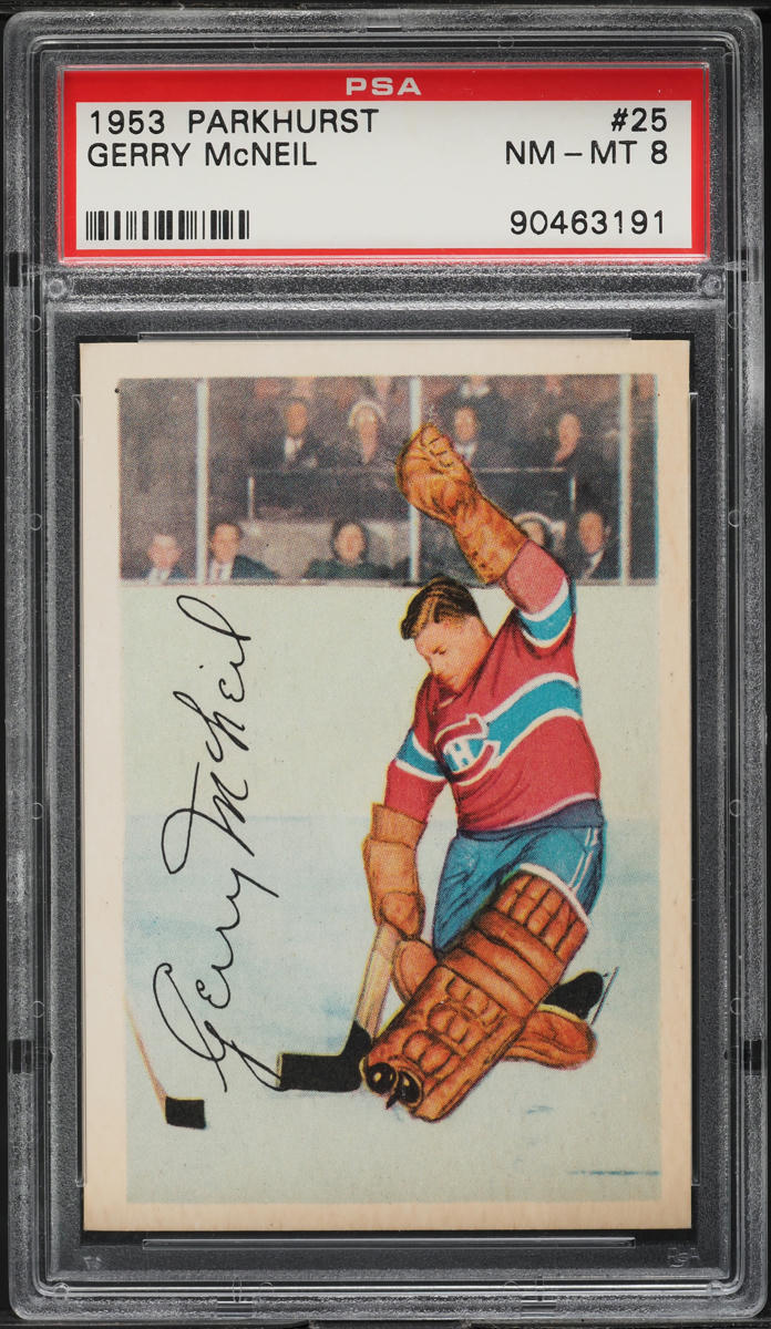 1953 Parkhurst Gerry McNeil #25 PSA 8 NM-MT on Fanatics Collect
