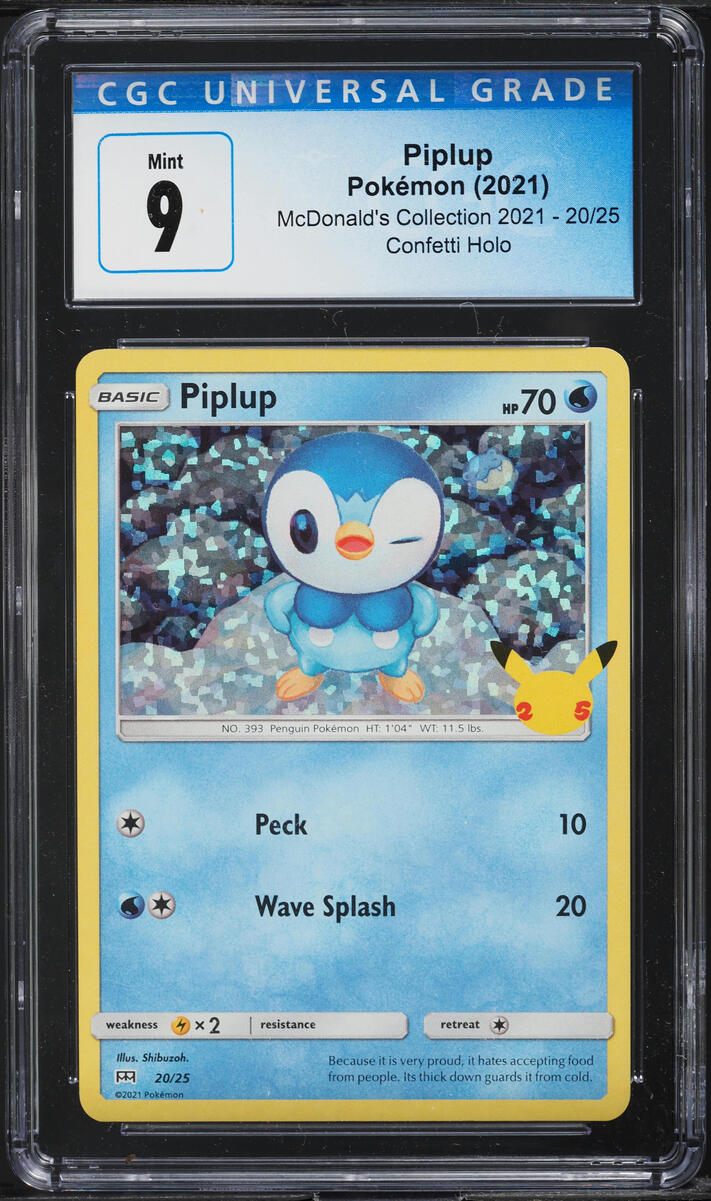 2021 Pokemon SWSH McDonald's Collection Confetti Holo Piplup #20 CGC 9 ...