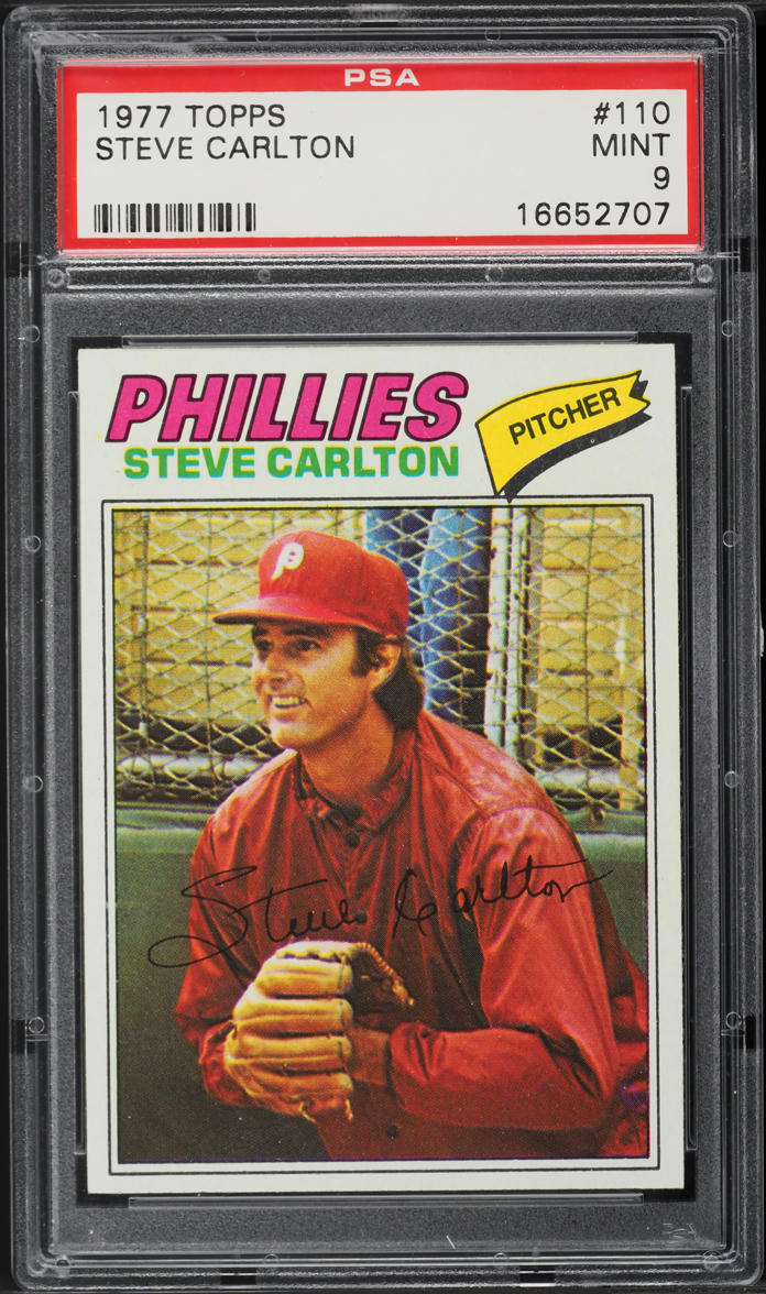 1977 Topps Steve Carlton #110 PSA 9 MINT on Fanatics Collect