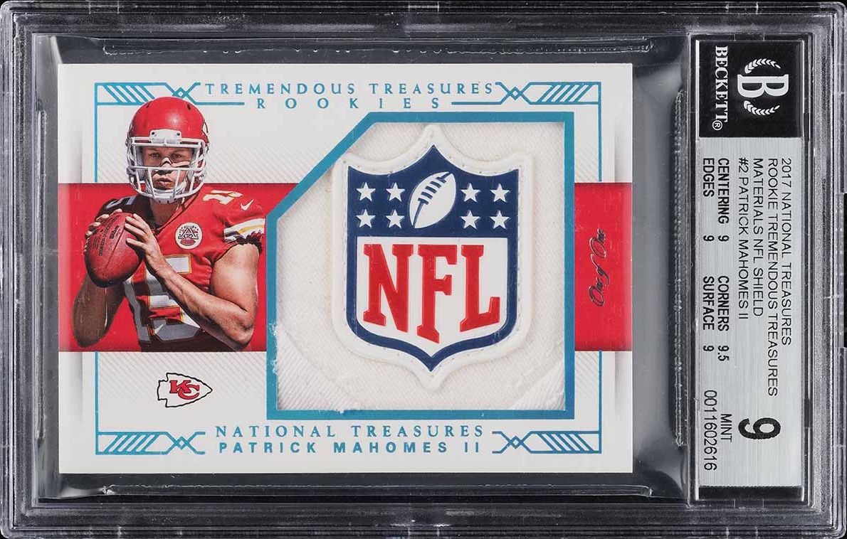 2017 National Treasures Tremendous Patrick Mahomes II RC NFL SHIELD 1/1 ...