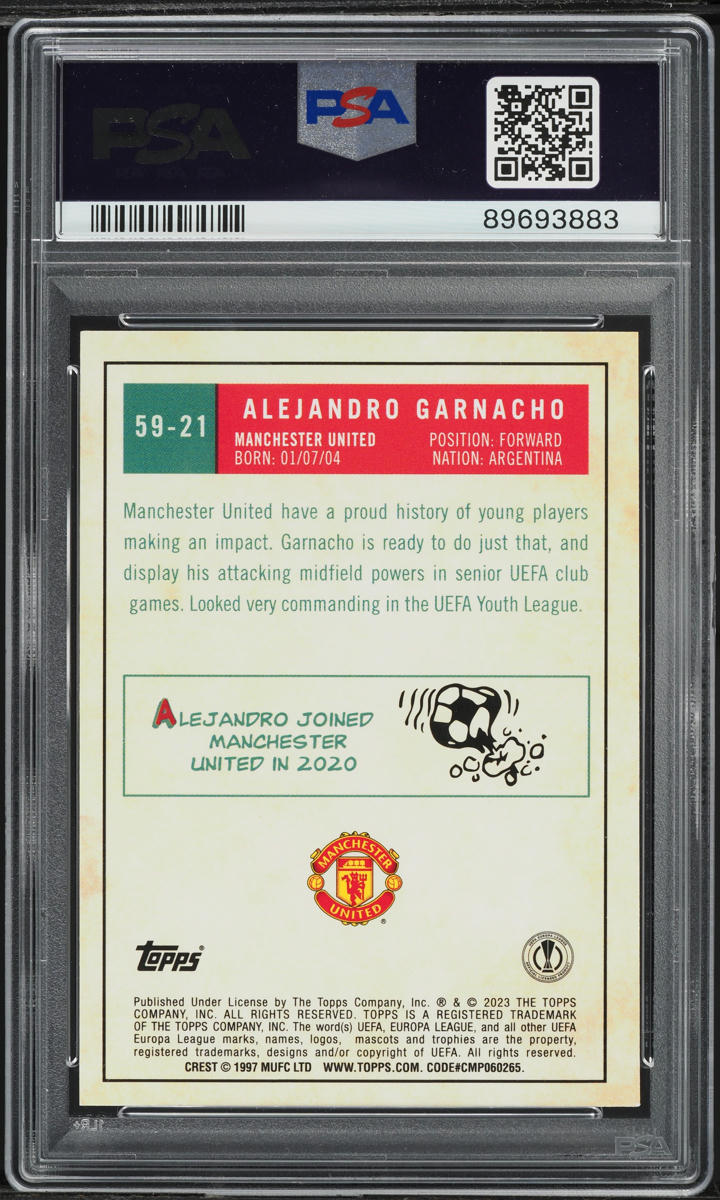 2022 Topps Chrome UEFA Club Competitions '59 Alejandro Garnacho ROOKIE ...