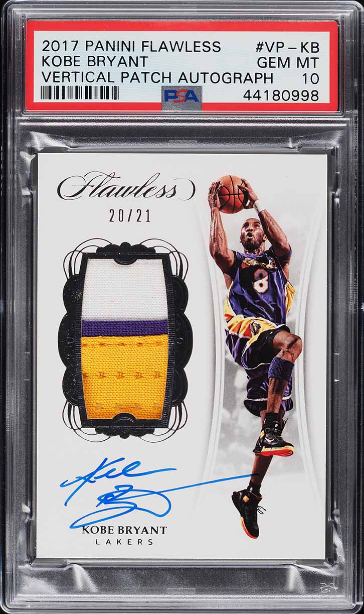 2017 Panini Flawless Vertical Kobe Bryant 3-CLR PATCH AUTO /21 #VP-KB ...