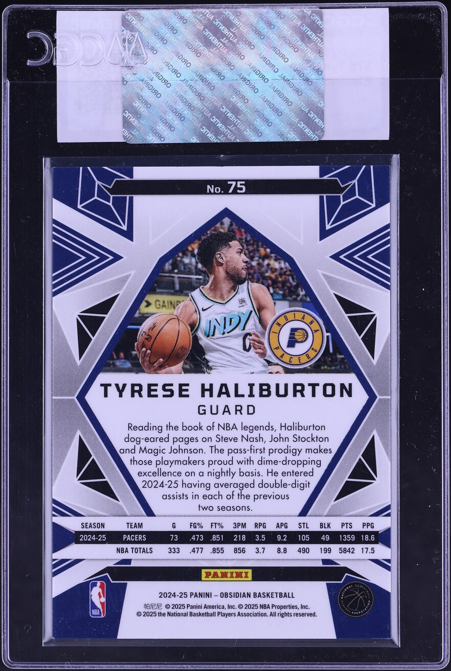 2024 Panini Obsidian Electric Etch Red Flood Tyrese Haliburton #75 CGC ...