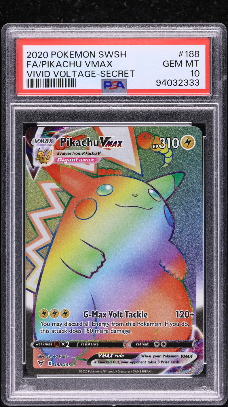2020 Pokemon SWSH Vivid Voltage Hyper Rare Pikachu VMAX #188 PSA 10 GEM MINT on Fanatics Collect