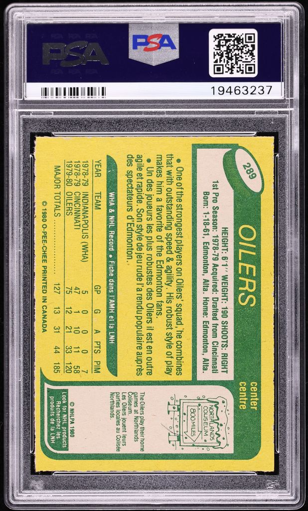1980 O-Pee-Chee Hockey Mark Messier ROOKIE #289 PSA 10 GEM MINT on ...