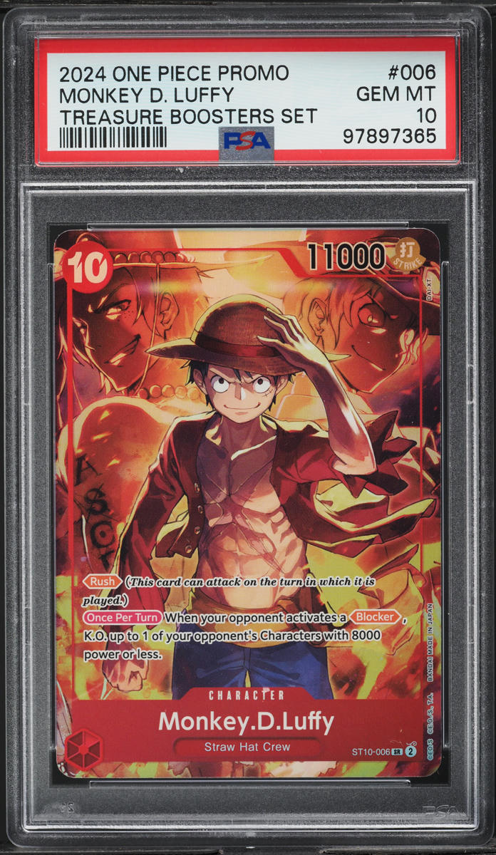 2024 One Piece Promo Treasure Boosters Set Monkey D. Luffy #ST10-006 PSA 10 GEM on Fanatics Collect