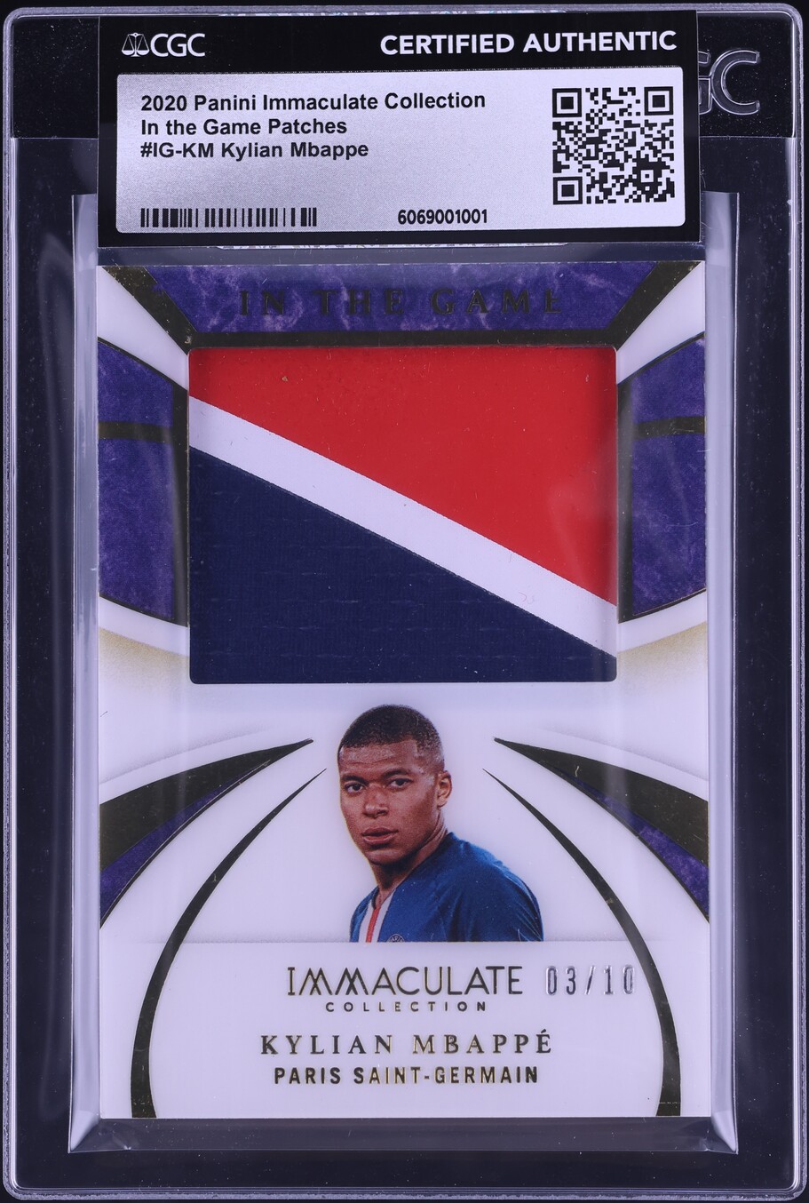 2020 Immaculate Collection In The Game Kylian Mbappe PATCH /10 #IG-KM ...