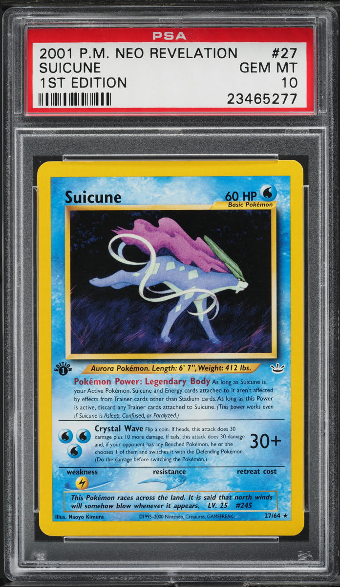 2001 Pokemon Neo Revelation 1st Edition Suicune #27 PSA 10 GEM MINT on Fanatics Collect