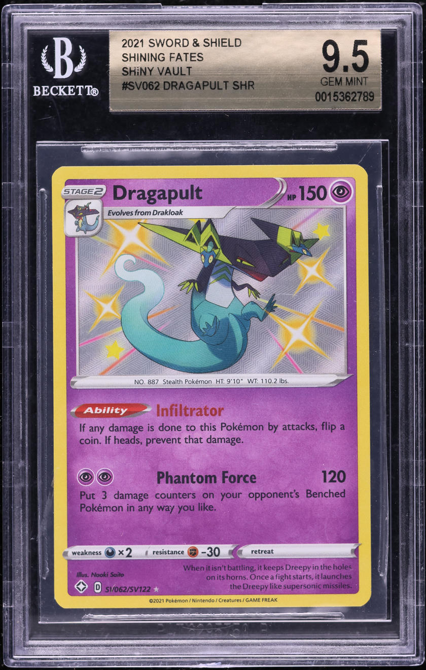 2021 Pokemon Sword & Shield Shining Fates Shiny Vault Dragapult #SV062 ...