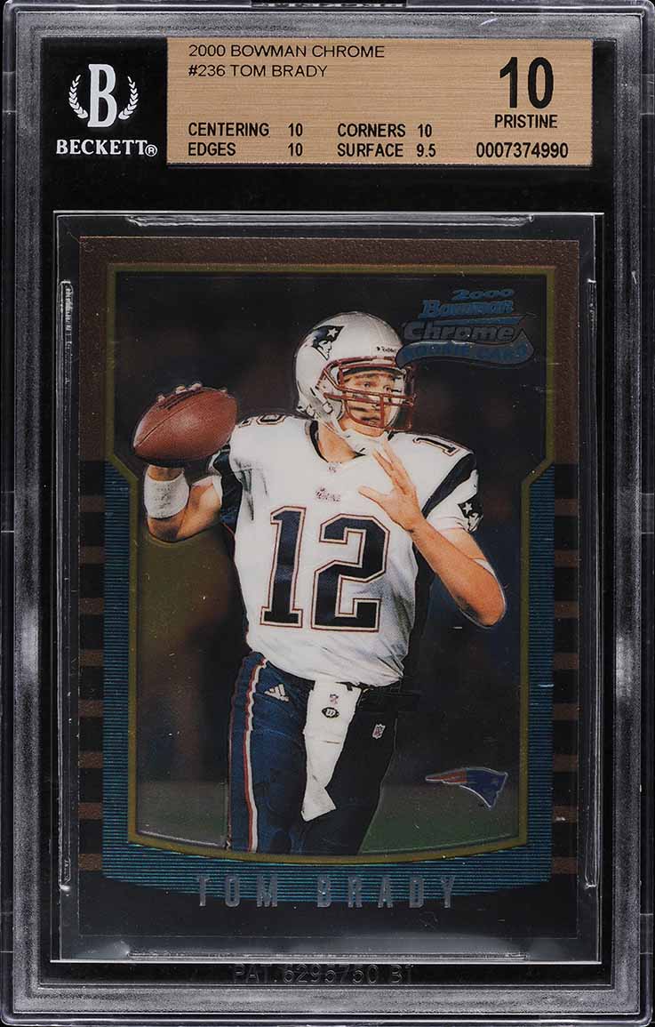 2000 Bowman Chrome Tom Brady ROOKIE #236 BGS 10 PRISTINE on Fanatics ...