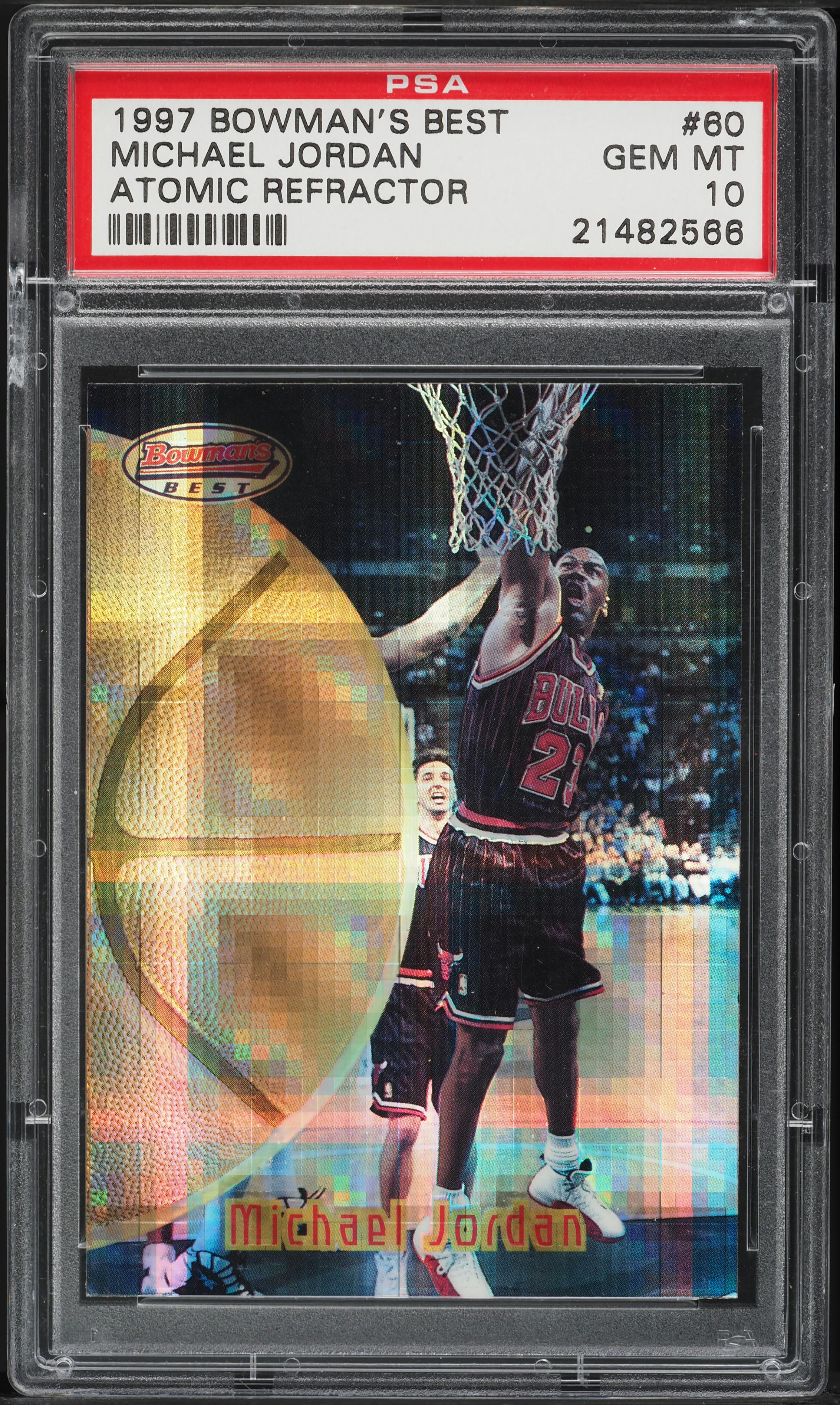 1997 Bowman's Best Atomic Refractor Michael Jordan #60 PSA 10 GEM MINT ...