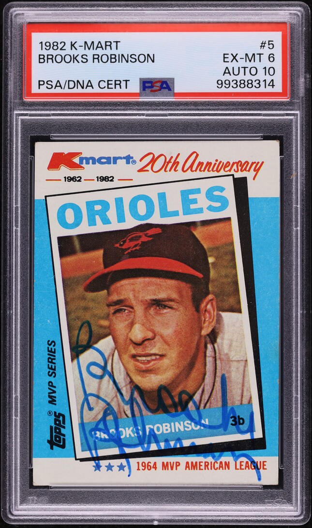 1982 K-Mart Brooks Robinson AUTO DNA 10 #5 PSA 6 EXMT on Fanatics Collect
