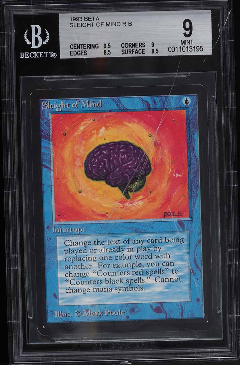 1993 Magic The Gathering MTG Beta Sleight Of Mind R B BGS 9 MINT on ...