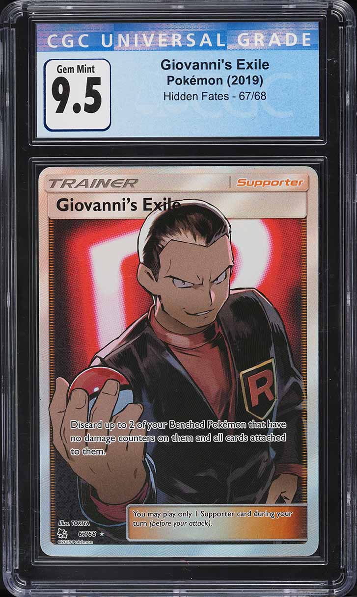 2019 Pokemon Sun & Moon Hidden Fates Full Art Giovanni's Exile #67 CGC ...