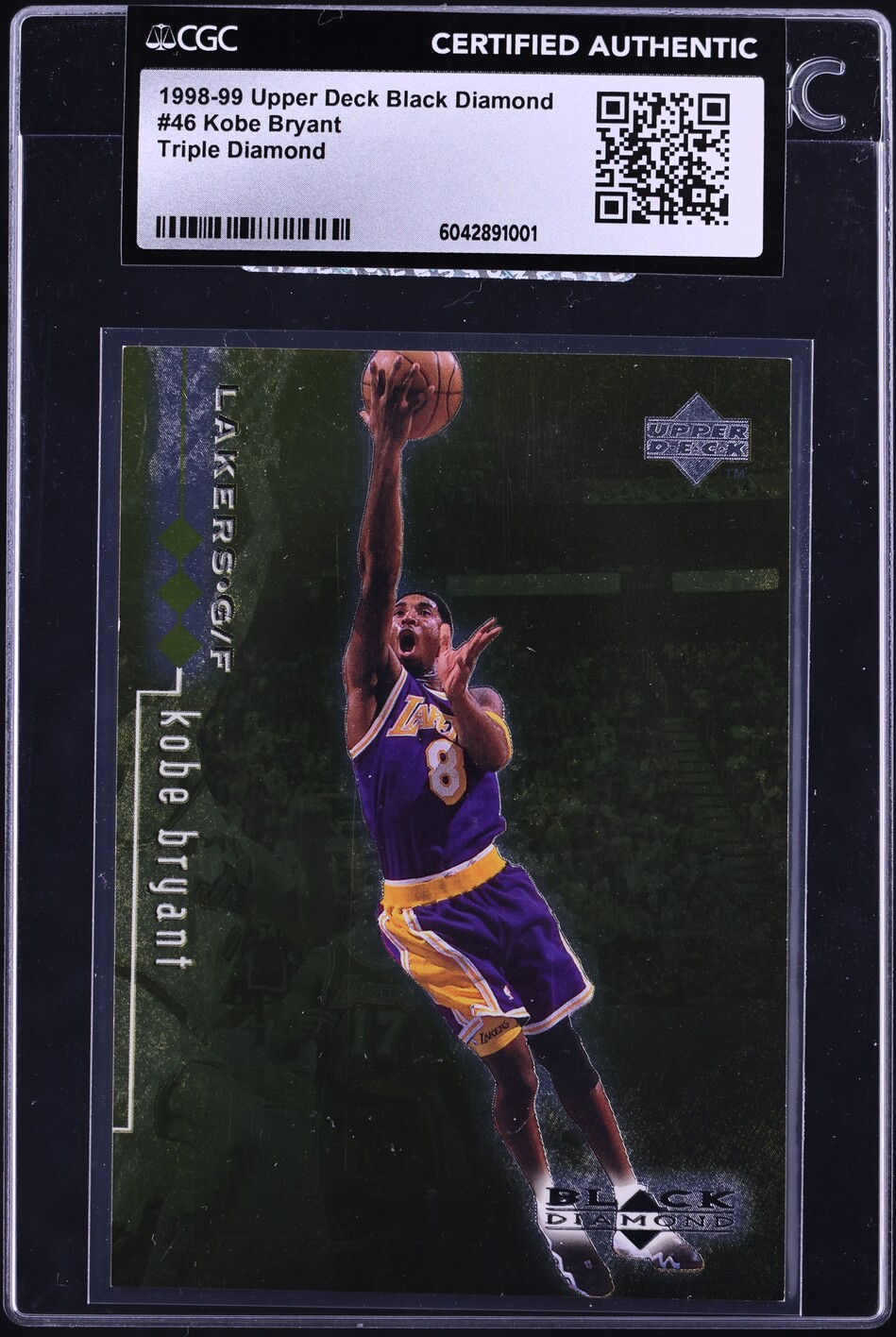 1998 Black Diamond Triple Diamond Kobe Bryant /1500 #46 CGC AUTH on Fanatics Collect