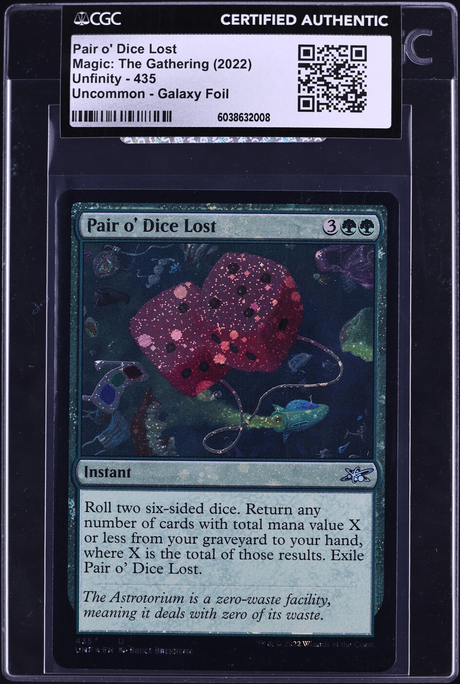2022 Magic The Gathering MTG Unfinity Galaxy Foil Pair O' Dice Lost CGC ...