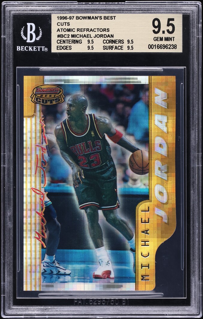 1996 Bowman's Best Cuts Atomic Refractor Die-Cut Michael Jordan #BC2 ...