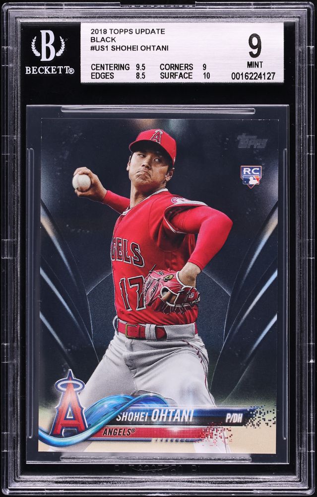 2018 Topps Update Black Shohei Ohtani ROOKIE /67 #US1 BGS 9 MINT on ...
