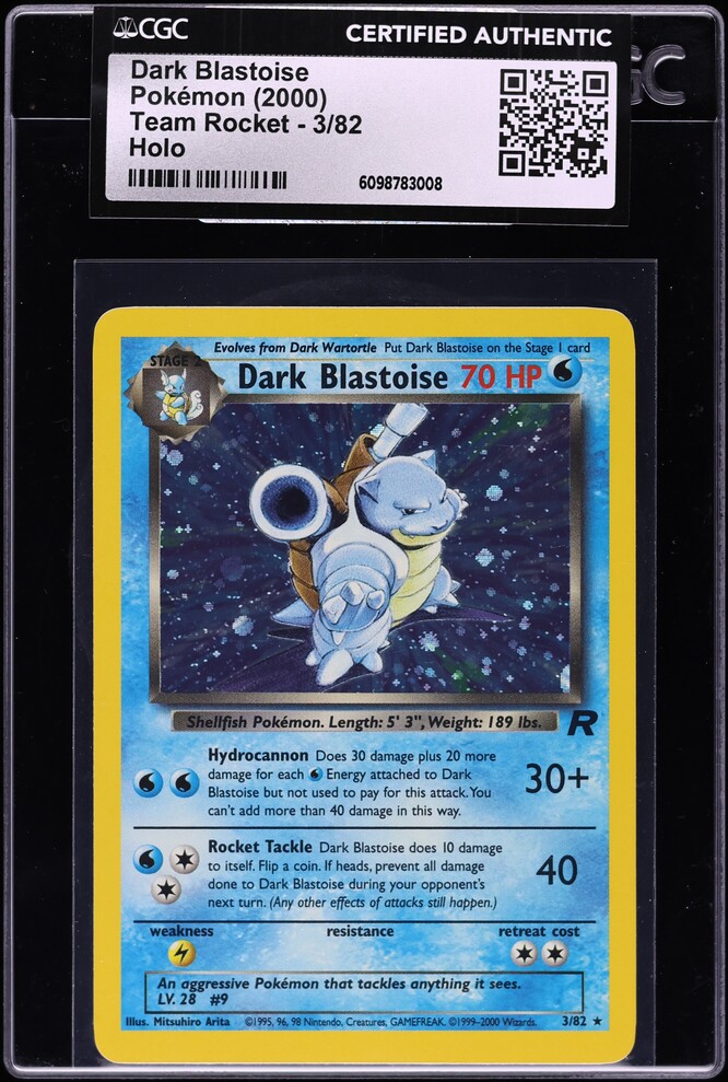 2000 Pokemon Team Rocket Holo Dark Blastoise #3 CGC AUTH on Fanatics ...