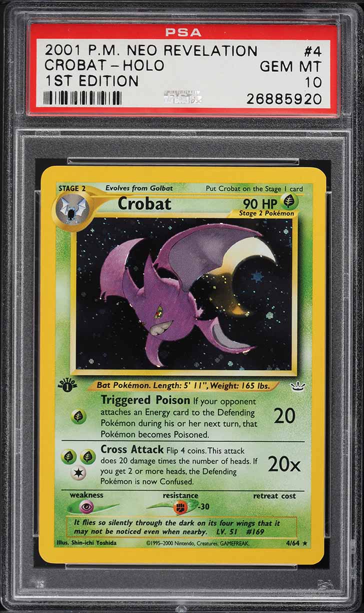 2001 Pokemon Neo Revelation 1st Edition Holo Crobat #4 PSA 10 GEM MINT on Fanatics Collect
