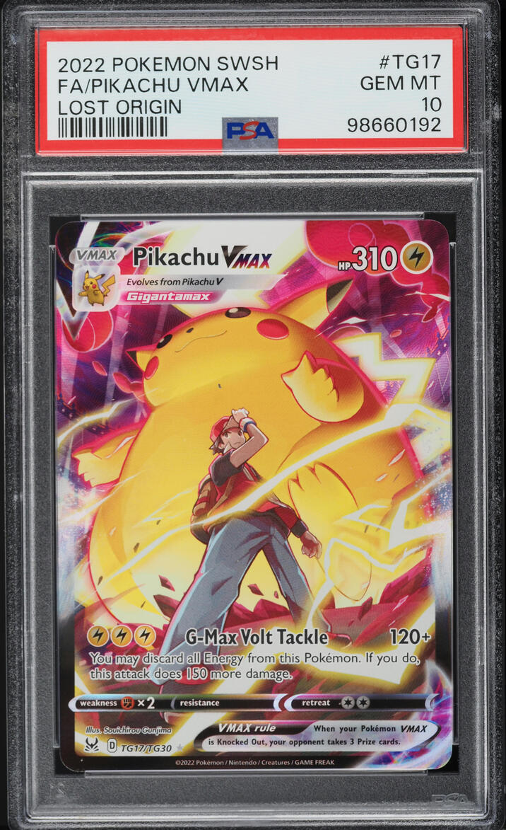 2022 Pokemon SWSH Lost Origin Full Art Pikachu VMAX #TG17 PSA 10 GEM ...