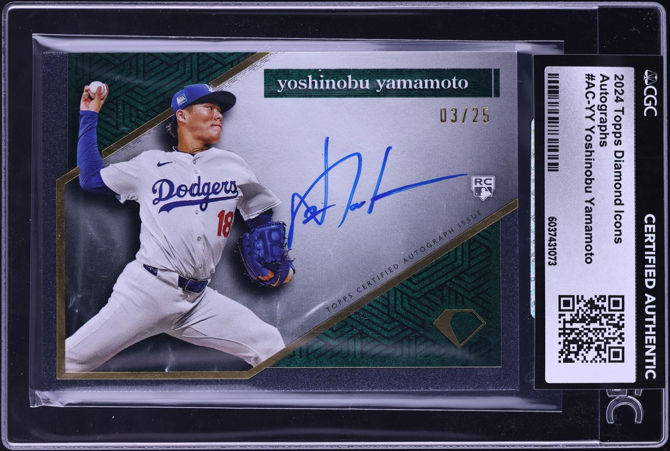2024 Topps Diamond Icons Yoshinobu Yamamoto ROOKIE AUTO /25 #AC-YY CGC ...