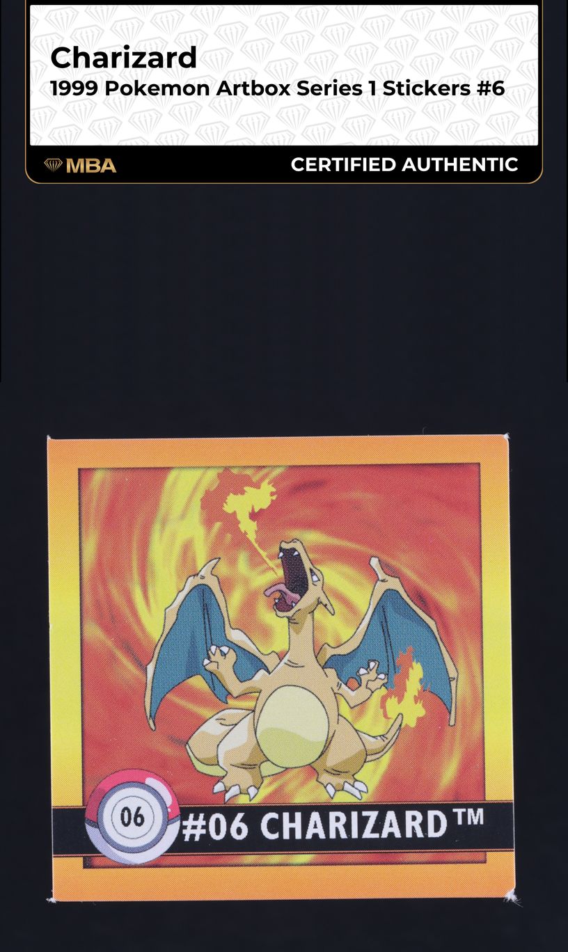 1999 Pokemon Artbox Series 1 Stickers Charizard #6 MBA AUTH on Fanatics ...