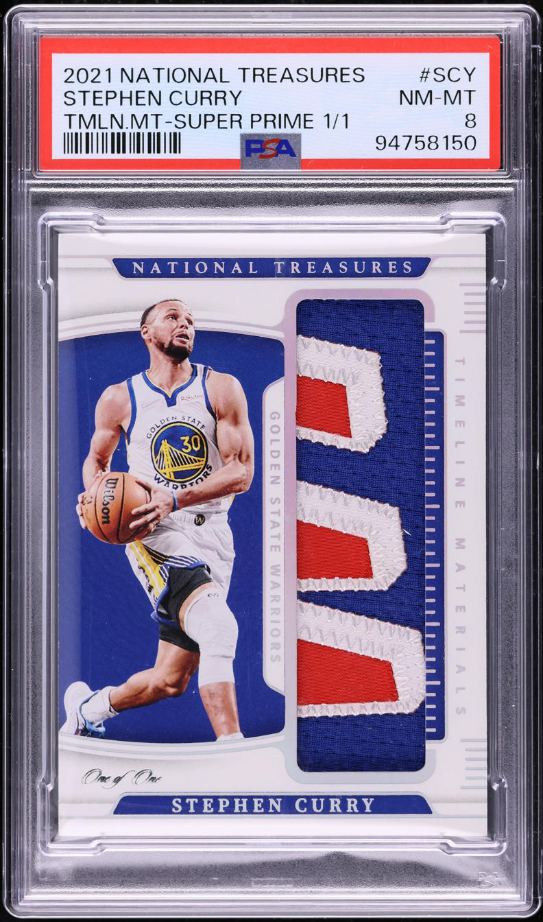 2021 National Treasures Timeline Super Prime Stephen Curry PATCH 1/1 ...