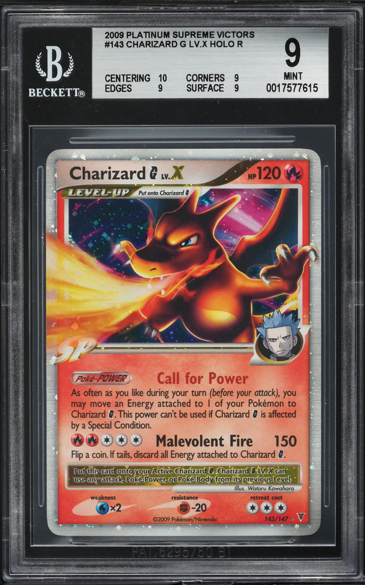 2009 Pokemon Platinum Supreme Victors Holo Charizard Lv.X #143 BGS 9 ...
