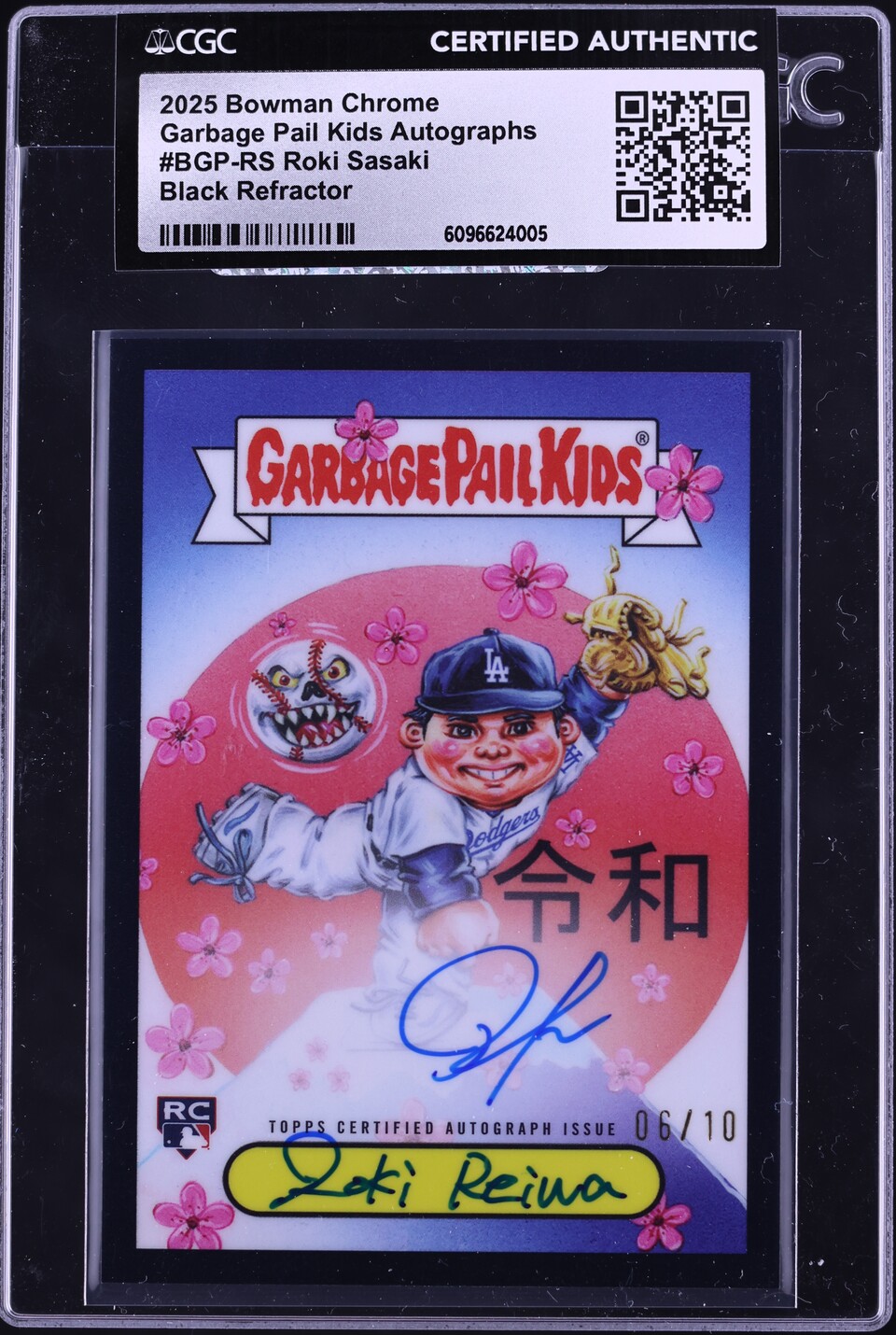 2025 Bowman Chrome Garbage Pail Kids Black Refractor Roki Sasaki ROOKIE AUTO /10 CGC AUTH on ...