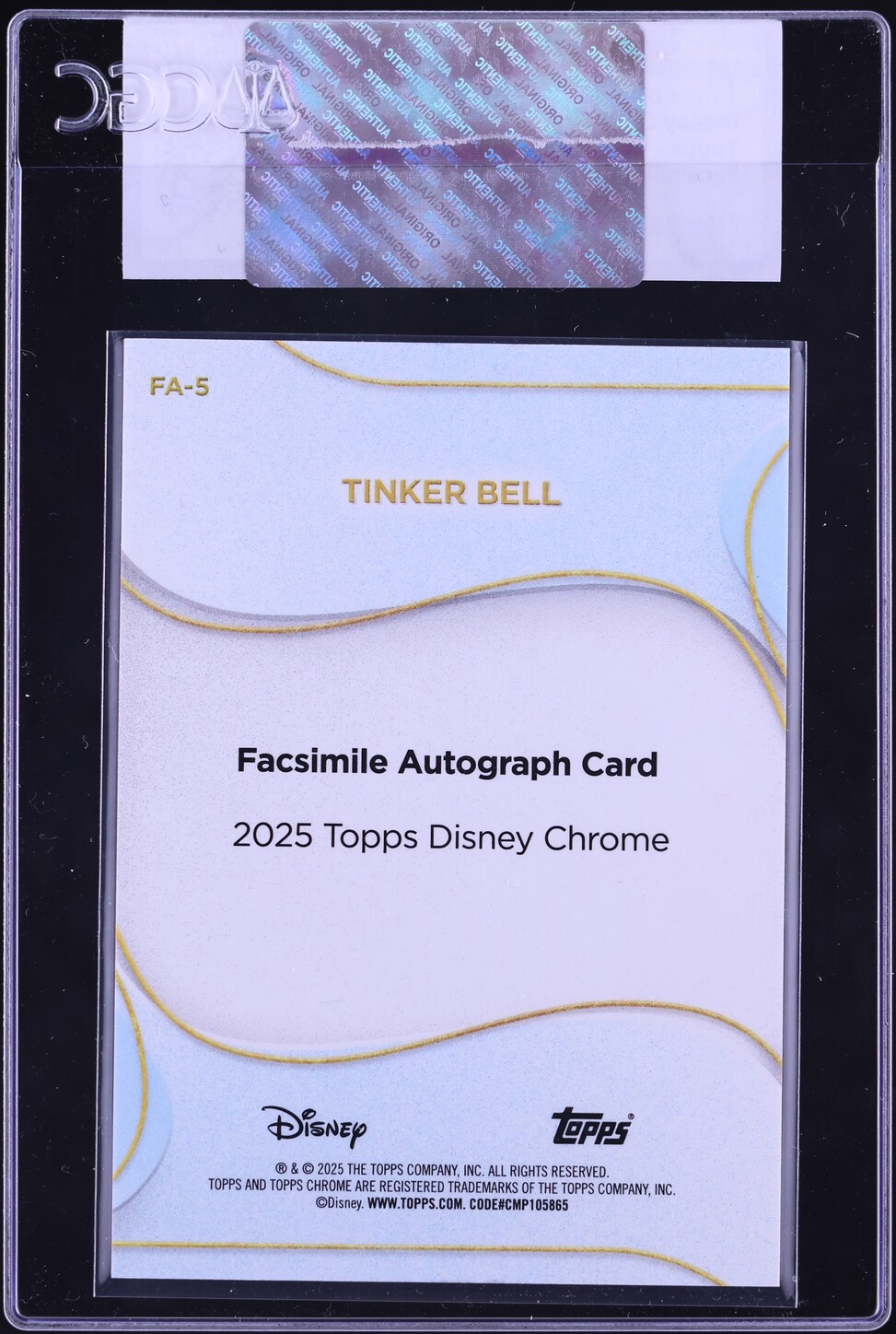 2025 Topps Chrome Disney Facsimile Autograph Black Refractor Tinker ...