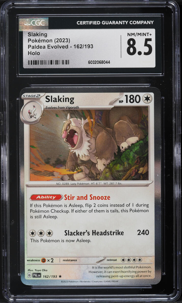 2023 Pokemon Scarlet & Violet Paldea Evolved Holo Slaking #162 CGC 8.5 NM-MT+ on Fanatics Collect