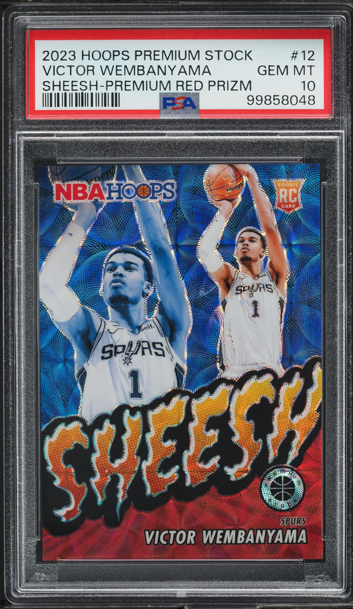 2023 Hoops Premium Stock Sheesh Premium Red Prizm Victor Wembanyama RC ...