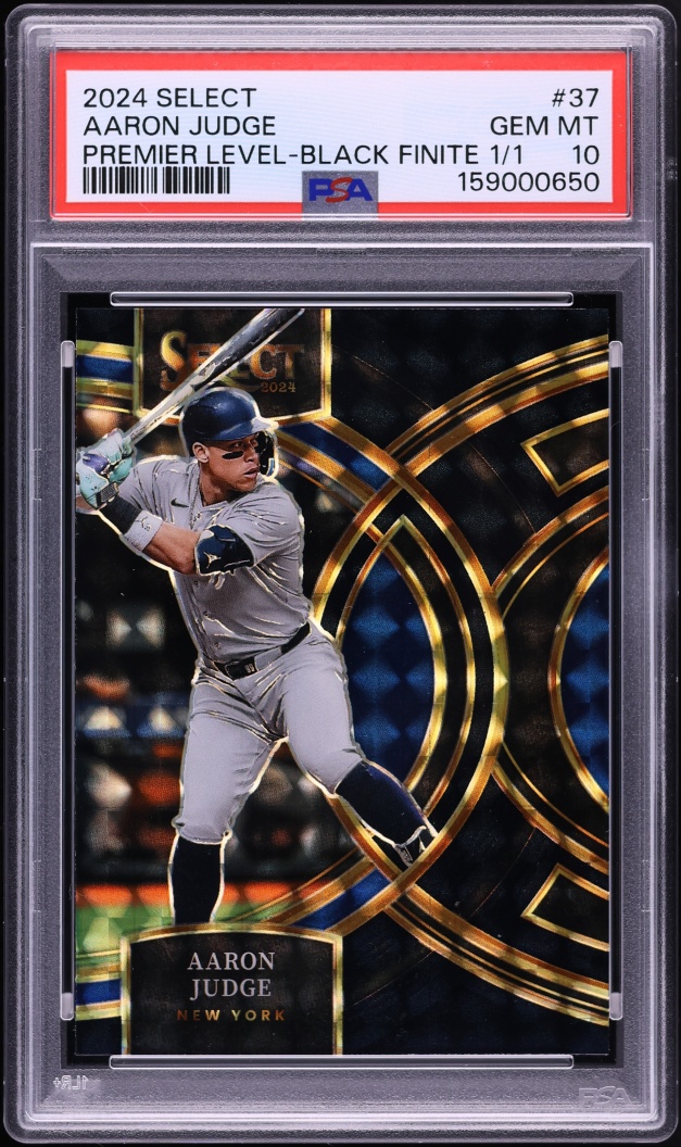 2024 Select Premier Black Finite Aaron Judge 1/1 #37 PSA 10 GEM MINT on ...