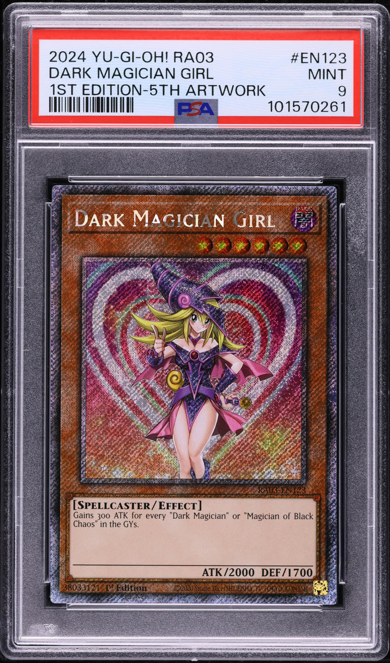 2024 Yu-Gi-Oh! QC Bonanza 1st Ed Alt Art Dark Magician Girl #RA03-EN123 PSA 9 on Fanatics Collect