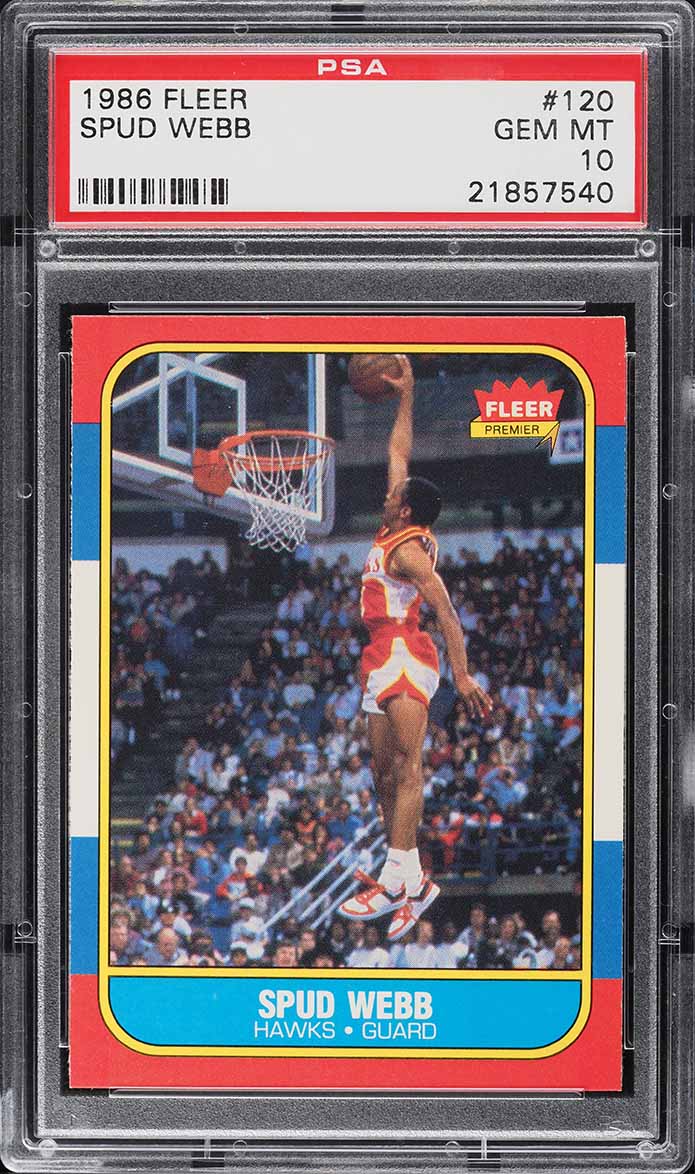 1986 Fleer Basketball Spud Webb ROOKIE #120 PSA 10 GEM MINT on Fanatics ...