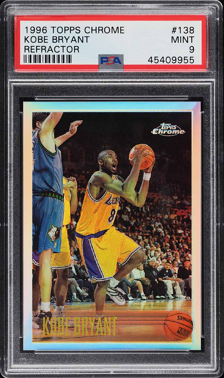 1996 Topps Chrome Refractor Kobe Bryant ROOKIE #138 PSA 9 MINT on ...