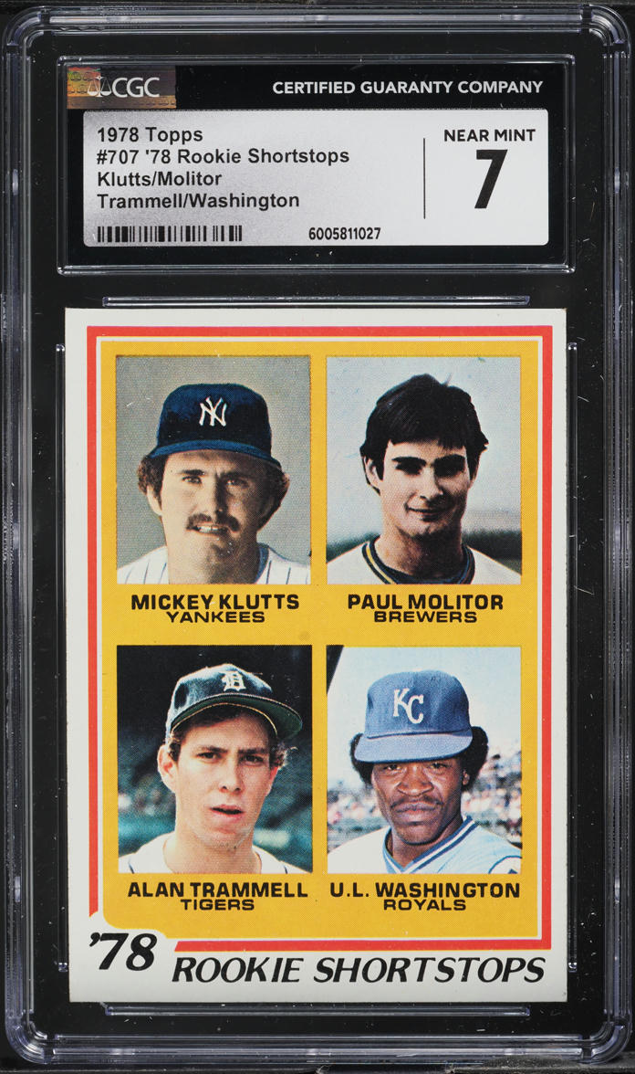 1978 Topps Rookie Shortstops Paul Molitor & Alan Trammell ROOKIE #707 ...