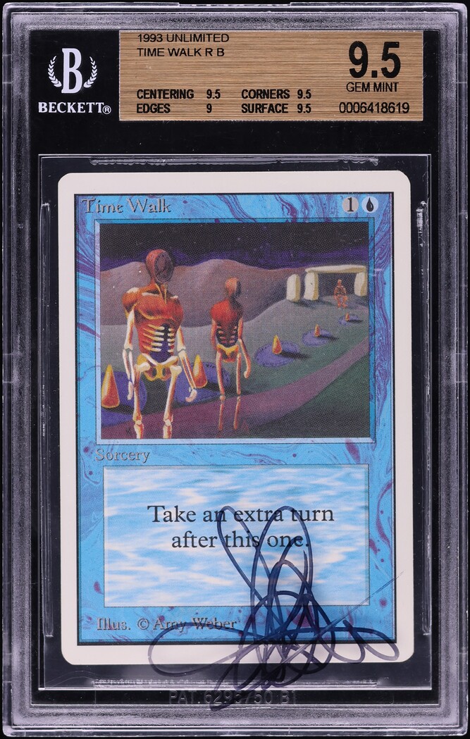 1993 Magic The Gathering MTG Unlimited Time Walk #260 BGS 9.5 GEM MINT ...