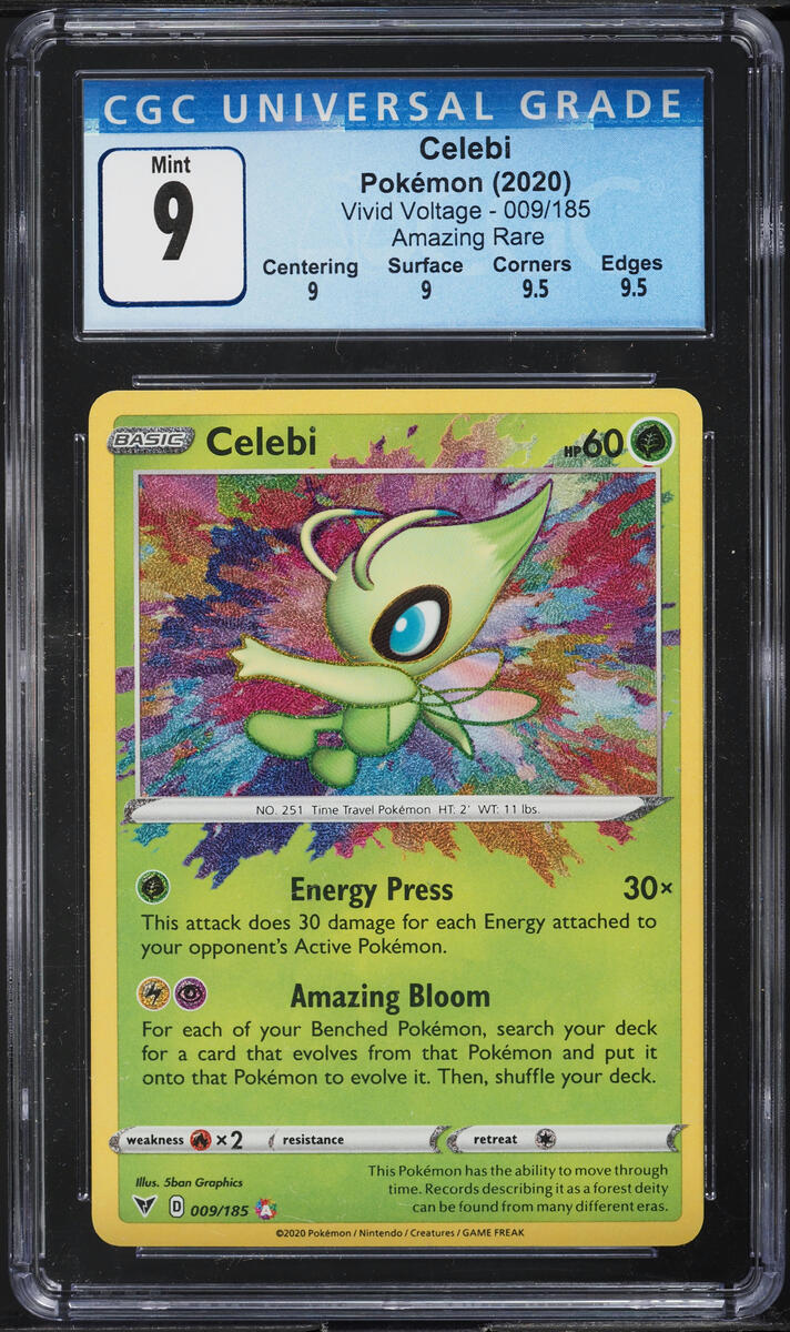 2020 Pokemon Sword & Shield Vivid Voltage Amazing Rare Celebi #9 CGC 9 ...