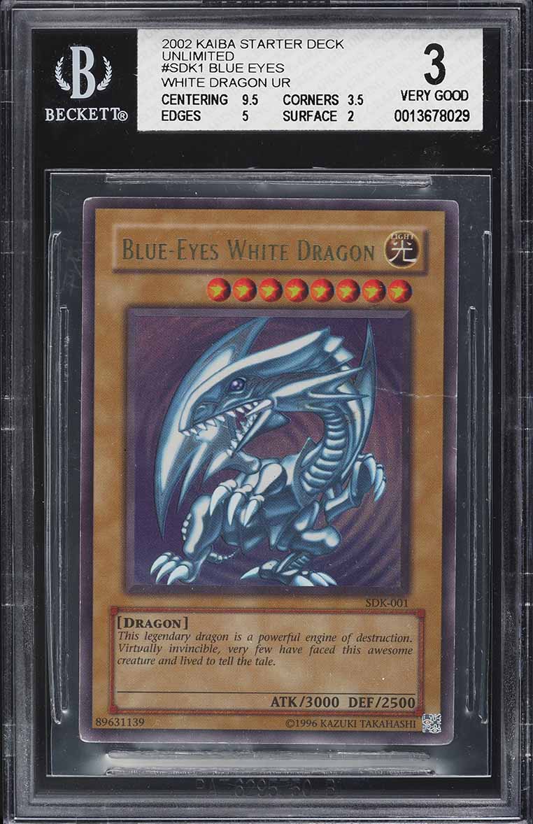 2002 Yu-Gi-Oh! Starter Deck Kaiba Blue-Eyes White Dragon #SDK-001 BGS 3 VG on Fanatics Collect
