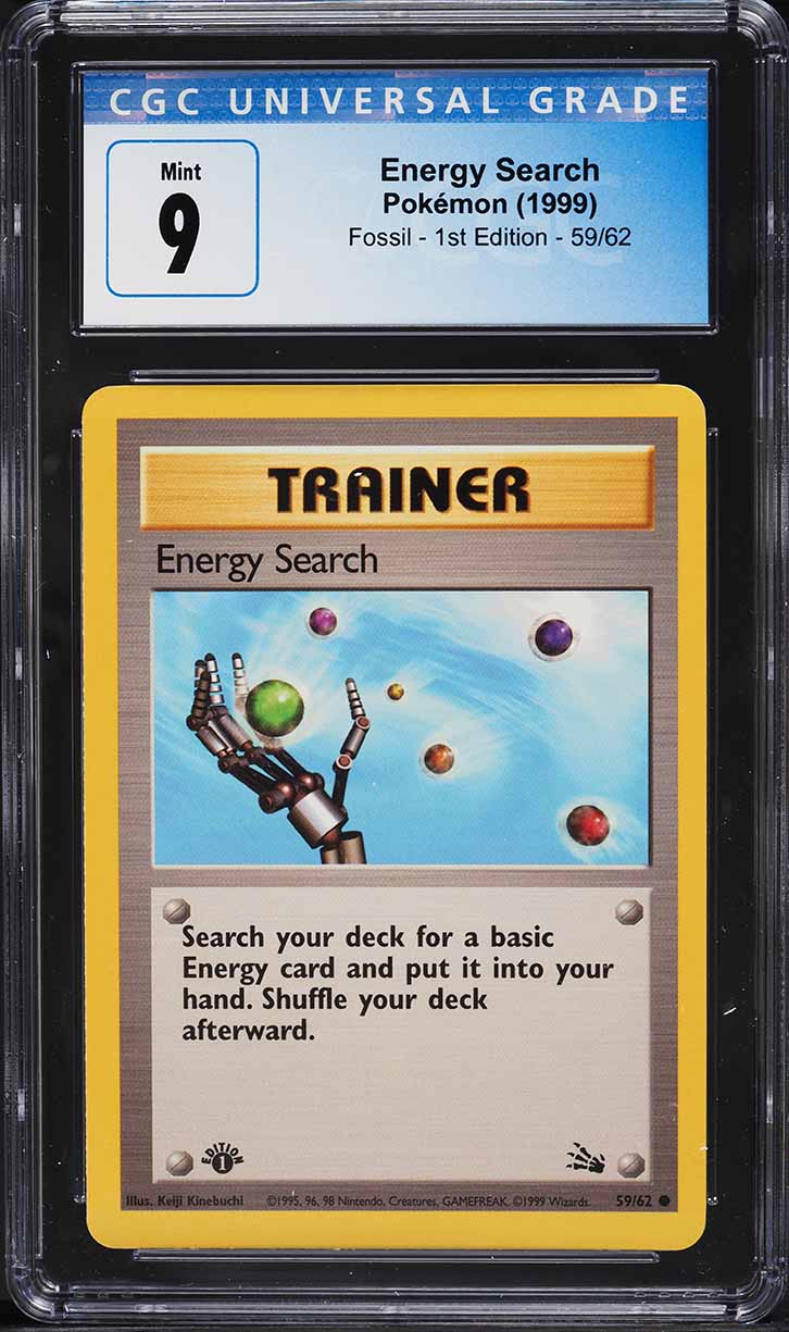 1999 Pokemon Fossil 1st Edition Energy Search #59 CGC 9 MINT on Fanatics Collect