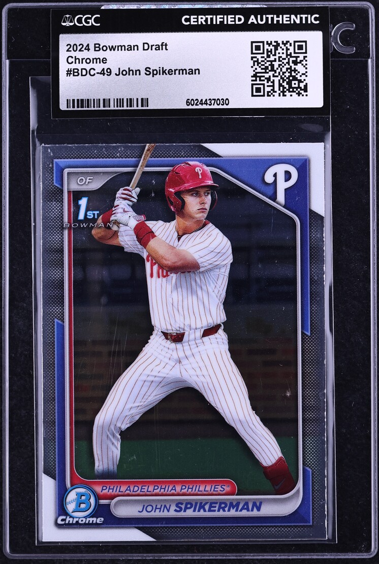2024 Bowman Chrome Draft John Spikerman PROSPECT #BDC-49 CGC AUTH on ...