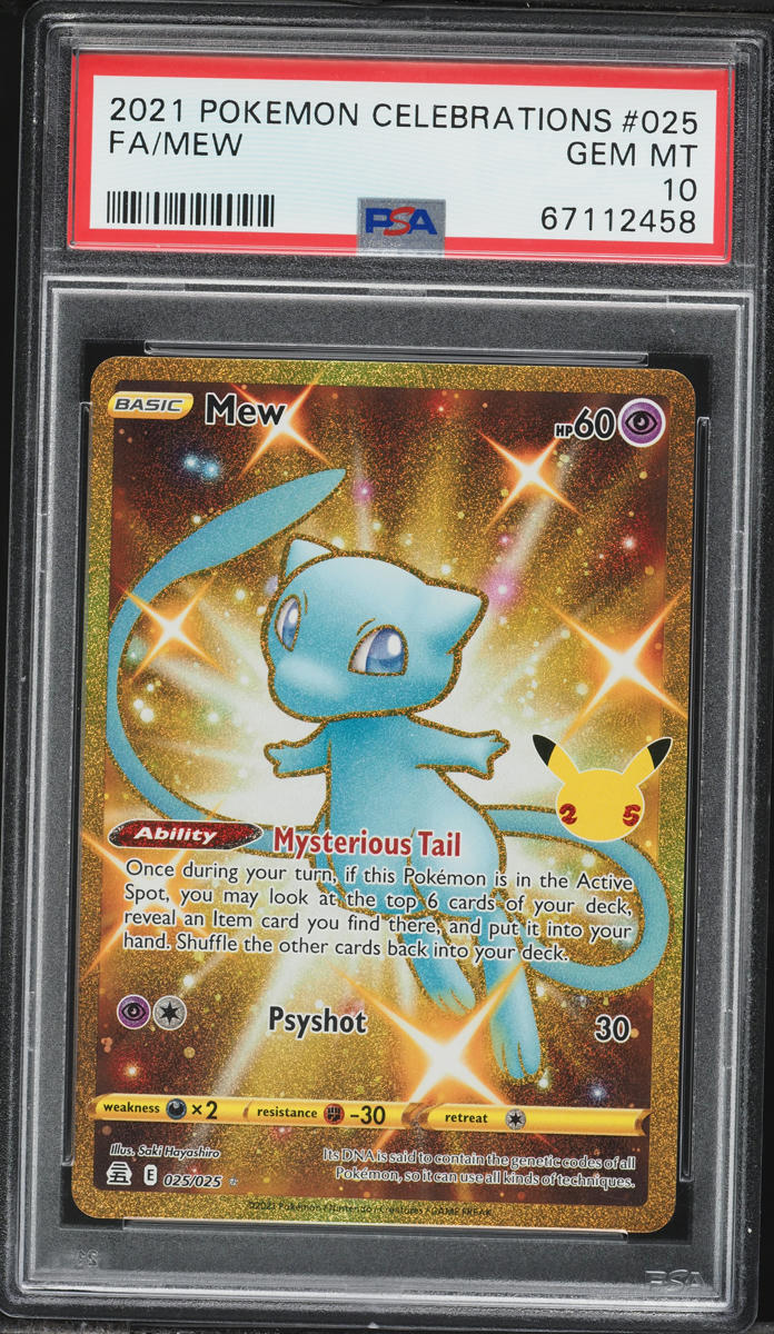 2021 Pokemon Sword & Shield Celebrations Gold Rare Mew #25 PSA 10 GEM ...