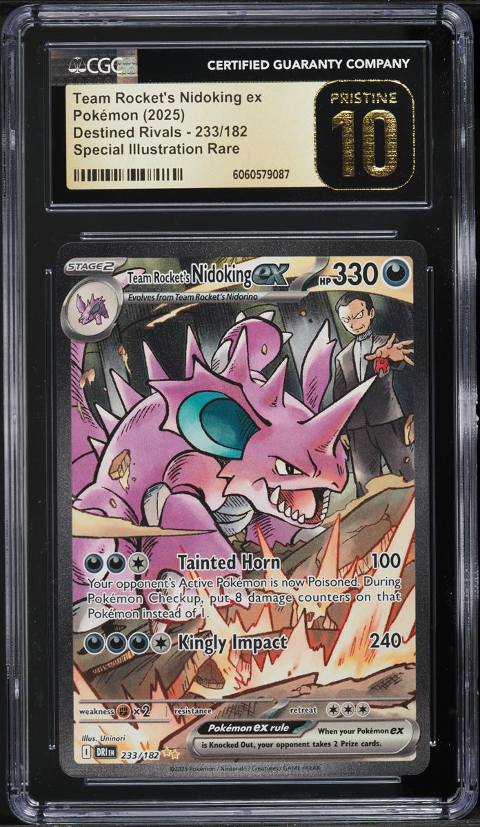 2025 Pokemon SV Destined Rivals SIR Team Rocket's Nidoking ex #233 CGC 10 on Fanatics Collect